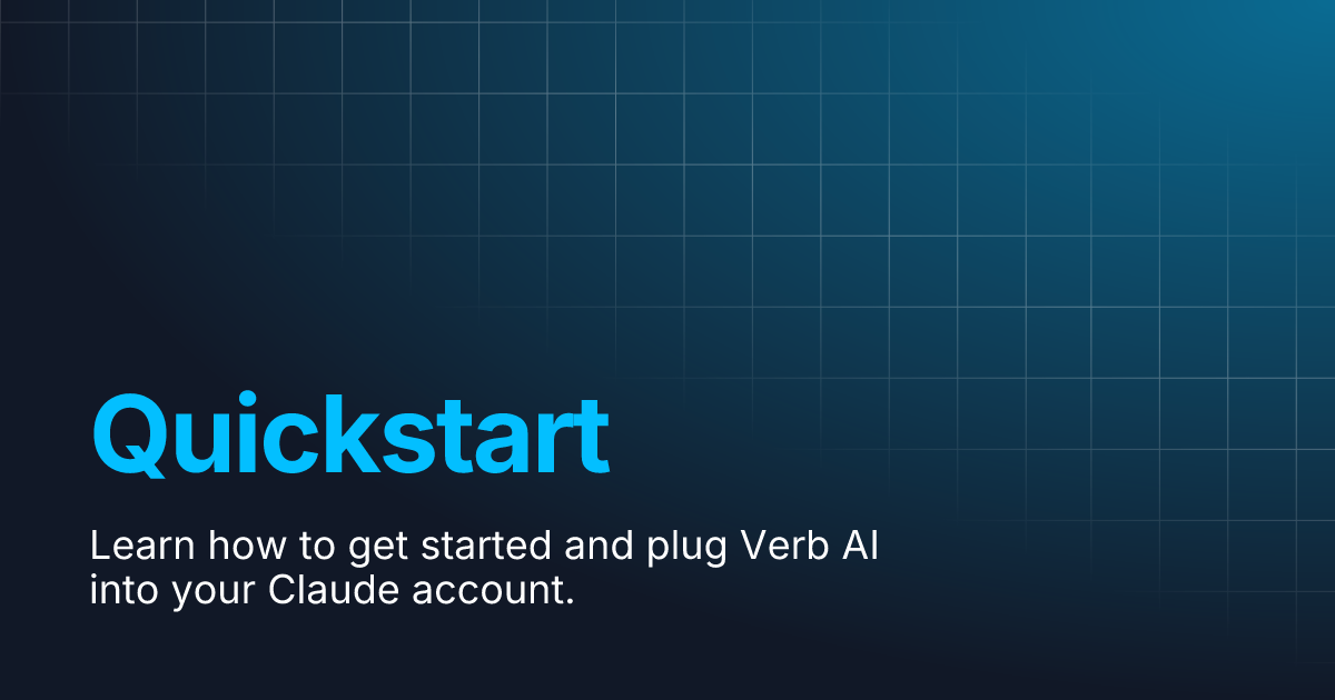 Quickstart | Verb AI Docs